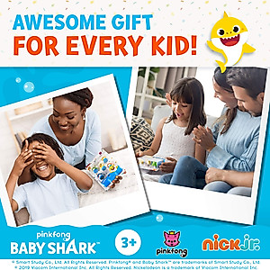 Baby Shark Toy Stampers Set of 5 – Self-Inking Baby Shark Toys, Action Figures, Party Decor, Birthday Party Supplies, Cake Toppers – Parent, Baby, Grandparent Sharks and William - Party Decor (B)
