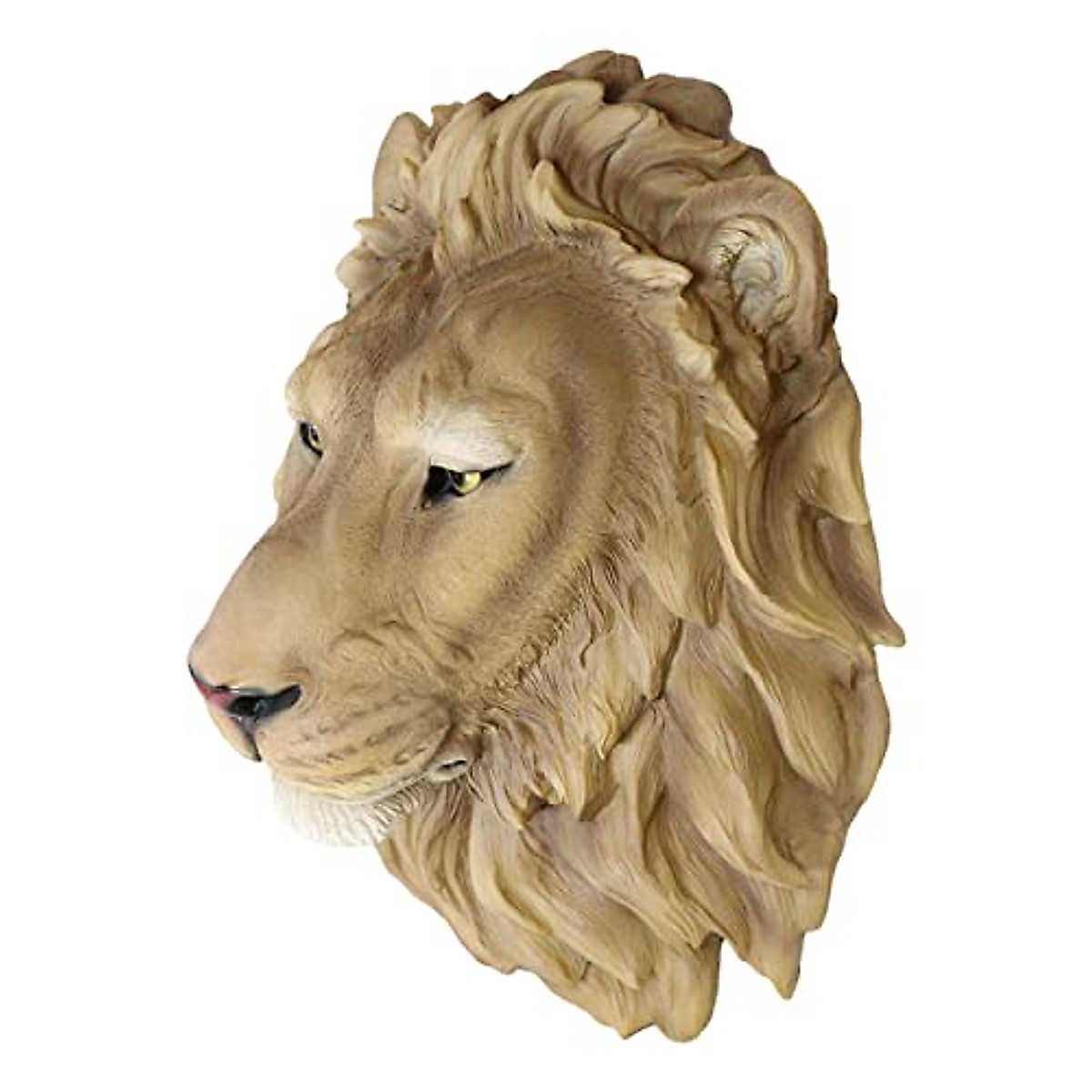 Ebros Gift Safari African Grassland Mufasa Lion Head Wall Decor Plaque 16" Tall Taxidermy Art Decor Sculpture Alpha Pride Lion King Wall Bust Plaque