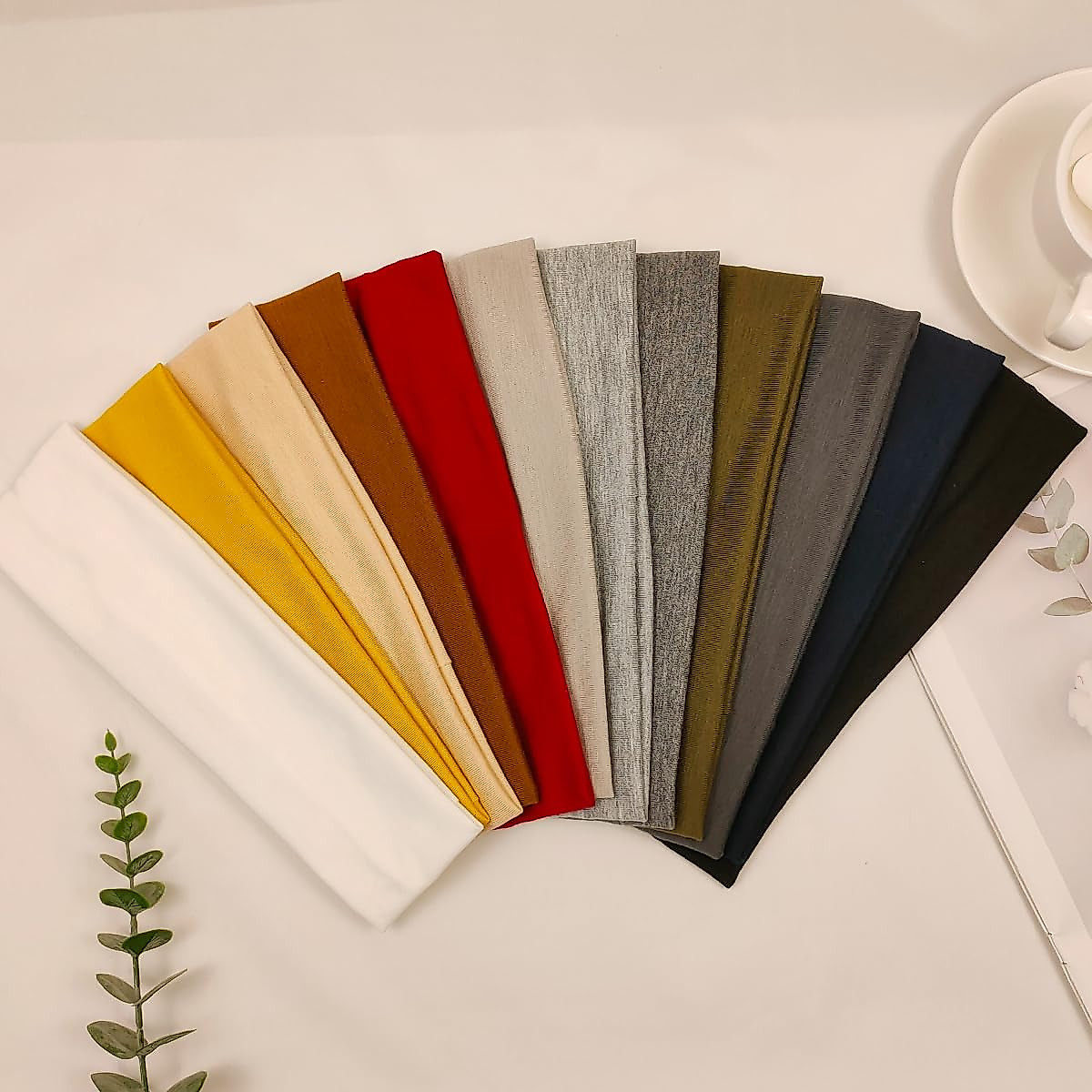 Sefiinh Headbands For Women Sweat Headband Yoga Elastic Head Bands Women's Hair Band Workout Hairbands Accessories 12 Pack