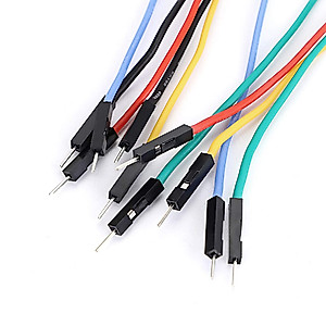 Sumnacon 10 Pcs Stackable Banana Plug to Male Jumper Wire - 26 AWG Binding Post to Solderless Breadboard Jumper Wire, Soft Silicone Flexible Wire Leads for Electrical Testing