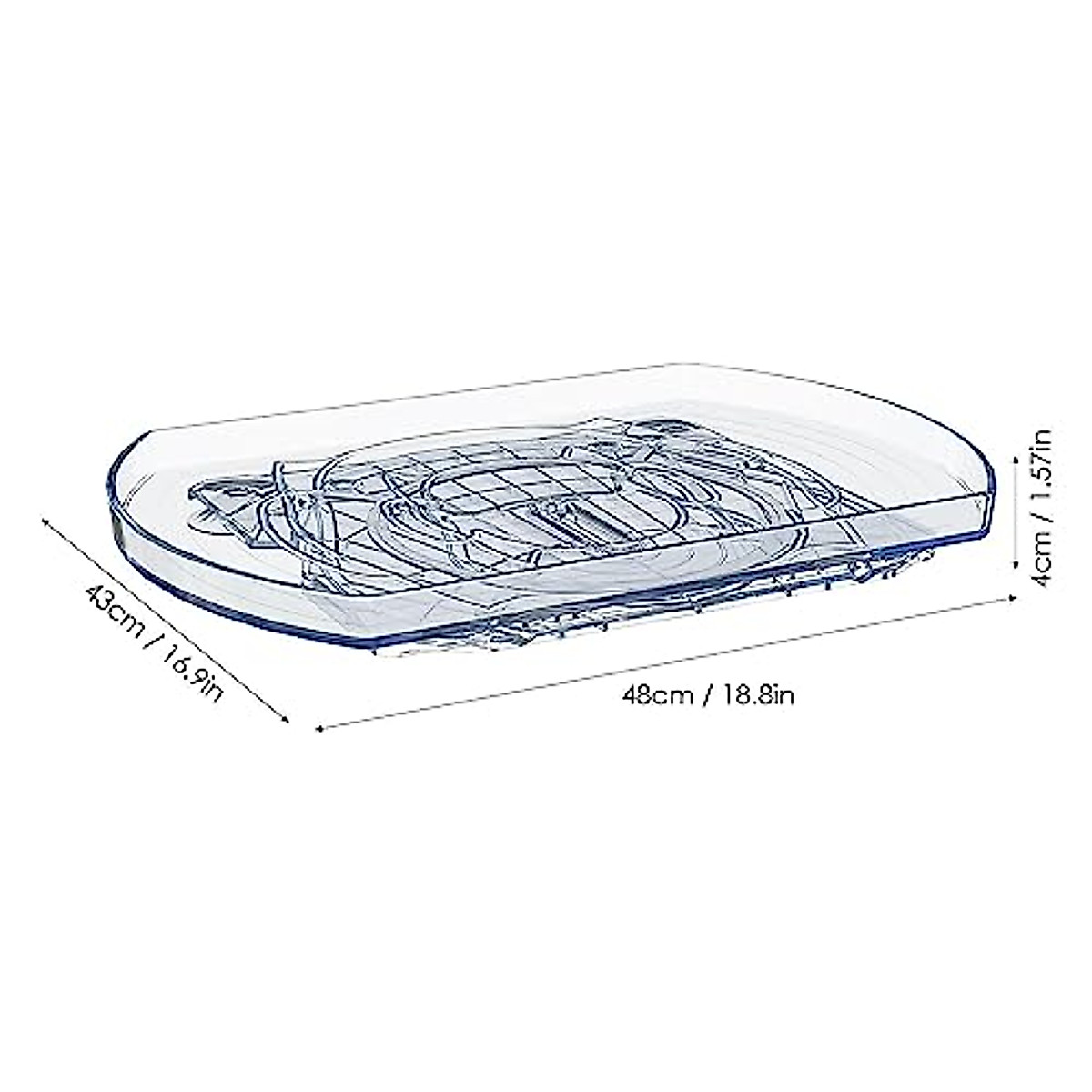 Lazy Susans Turntable Organizer, Clear Rectangular Fridge Organizer Storage Rotating Spice Rack Turntable Rack For Cabinet, Table, Pantry, Kitchen, Countertop
