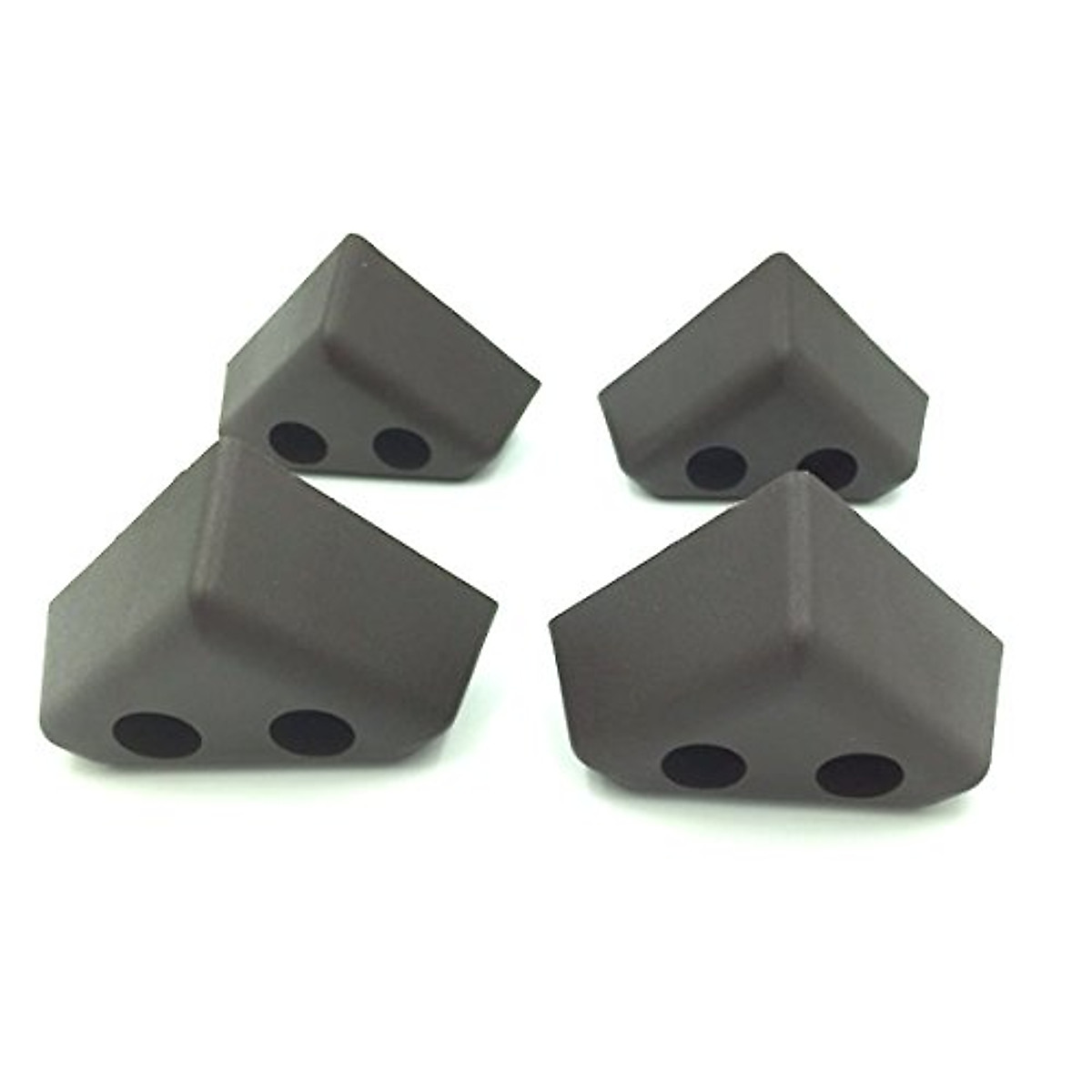 ProFurnitureParts 1.25" Tall Triangle Corner Sofa Legs, Brown Color, Set of 4, HDPE Plastic