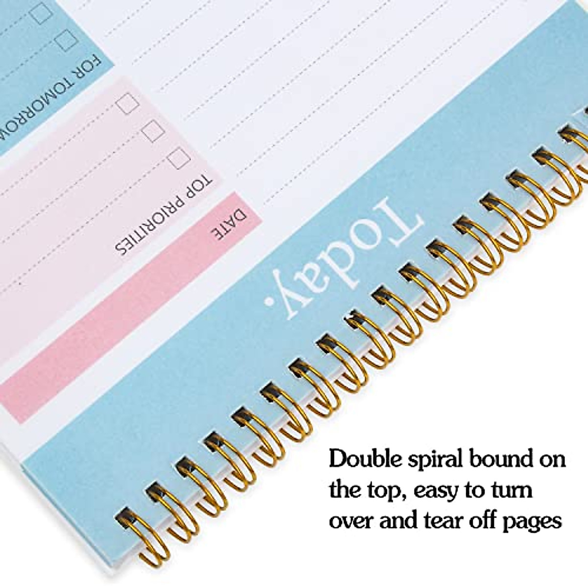 To Do List Notepad - Daily Planner Notepad Undated 52 Sheets Tear Off , 6.5" x 9.8" Checklist Productivity Organizer with Hourly Schedule for Tasks