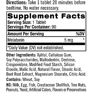 Natrol Melatonin 5 mg Fast Dissolve Sleep Support Tablet - 90 per Pack - 2