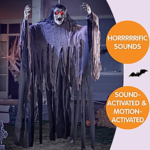 JOYIN Halloween Hanging Zombie Groundbreaker in Green Crawling Creepy Halloween Animatronic Decorations for Halloween Party Prop,Outdoor Lawn Patio Yard Decor Outdoor and Scary Lawn Graveyard Decor