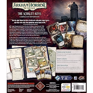 Fantasy Flight Games Arkham Horror The Card Game The Scarlet Keys Campaign Expansion - Unravel The Mysteries of Disappearances! Cooperative LCG, Ages 14+, 1-4 Players, 1-2 Hour Playtime, Made