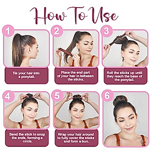 Women's Hair Bun Maker Tool - French Twist Fold Wrap Snap Hair Accessories by Andlane (3 Blonde)