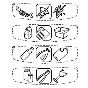 M-Home Ecobin 25 PLS8081-34 Plastic Waste Bin with Anthracite Lid 21.5 x 36 x 51 cm / 25 L