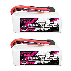 CNHL 4S Lipo Battery 2200mAh 70C 14.8V Soft Case with XT60 Plug for RC Car Airplane Truck Boat Heli Airplane Drone (2 Pack)