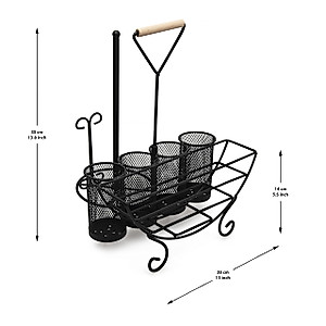 CLABBY ROUND LAKE Caddy Buffet - Indoor/Outdoor Crockery and Cutlery Organizer, Picnic - Complete with Menu and Napkin Holder