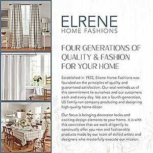 Elrene Home Fashions Brighton Windowpane Plaid Blackout Window Curtain, Living Room and Bedroom Drape with Rod Pocket Tabs, 52" x 95", Black, 1 Panel