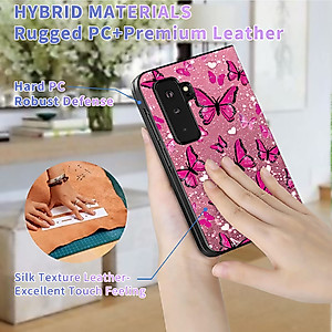 RYUITHDJP for Microsoft Surface Duo 2 Case 8.3" Butterflies Girl Design for Microsoft Surface Duo 2 Phone Case Stylish Shockproof Cover
