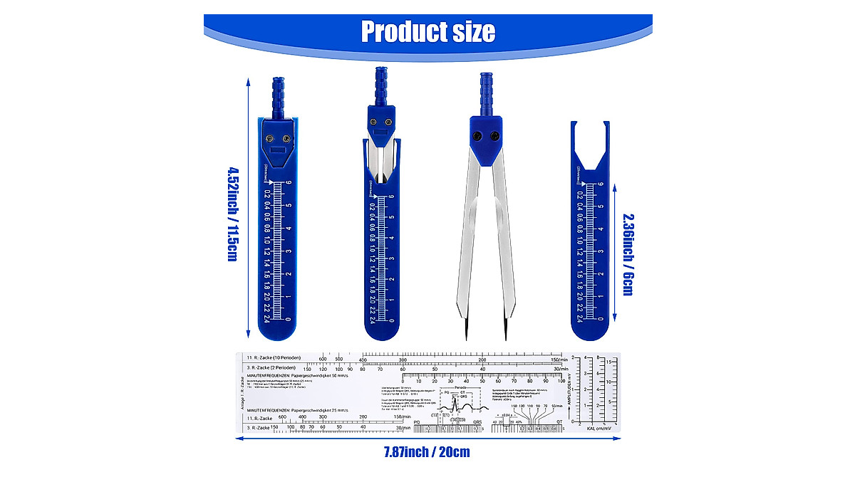 Tondiamo EKG Calipers & Ruler Set for Nurses