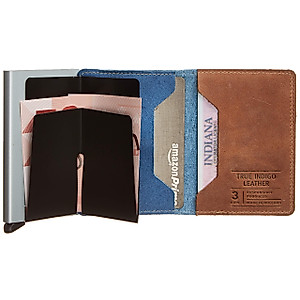 SECRID Wallet Indigo Denim Mens Cardholder RFID Wallet (Brown,)