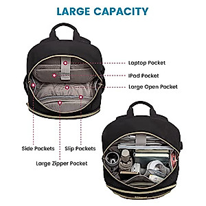 LOVEVOOK Laptop Backpack for Women & Men, 17.3 Inch Anti Theft Travel Backpack with USB Port, Stylish Casual Daypack for College, Large Capacity Teacher Nurse Work Backpack Purse, Black