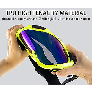 DPLUS Motorcycle Goggles , Dirt Bike ATV Goggles Anti-UV Adjustable Riding Offroad Protective Combat Tactical Military Goggles for Men Women Kids Youth Adult (Yellow Gold)