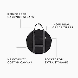 Barebones Grill Accessories Heavy Duty Bag Circular- Fire Pit Grill Grate Carry Bag, Durable Fire Grate Storage