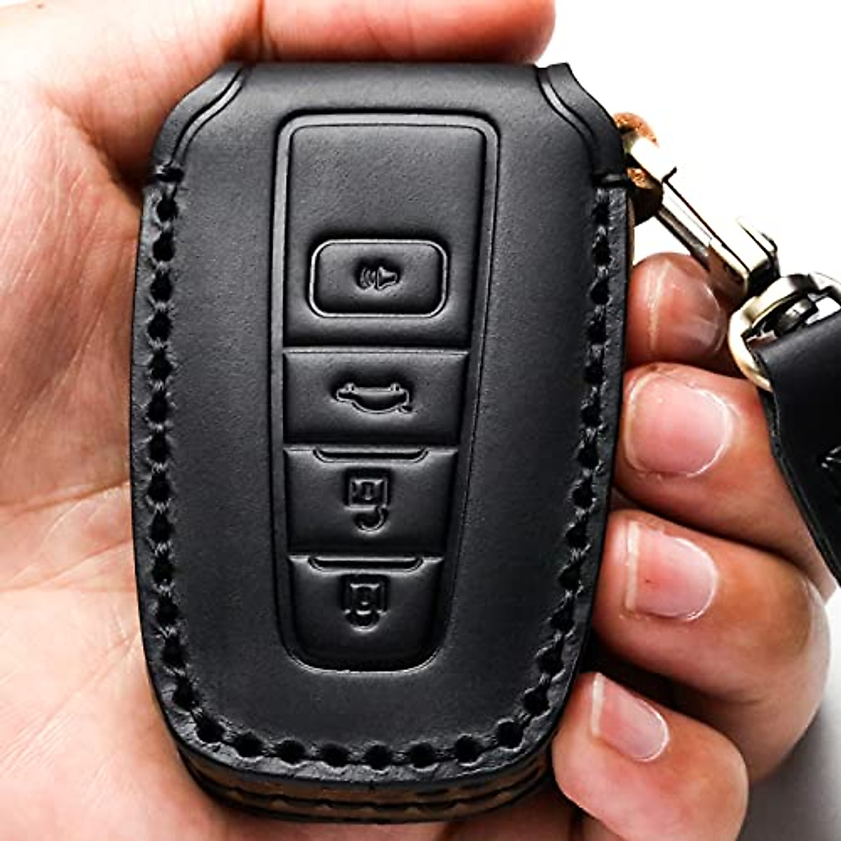 ZiHafate Car Key Fob Cover Case Compatible with Toyota Keyless Remote Control 2022、2021、2020、2019、2018、2017、2016 RAV4 Camry Corolla Avalon Tacoma Highlander 4Runner Tundra Prius Prado etc. （AN-Black）…