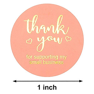 NSWDYLO Thank You Stickers Roll of 500pcs 1” Pink Thank You Seal Stickers Perfect for Business and Boutique Packages Envelope Seals Thanksgiving Holiday Gifts Wedding Party Giveaways Thank You Labels