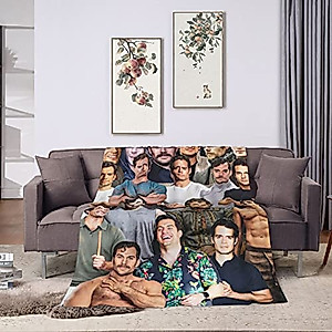Blanket Henry Cavill Soft and Comfortable Wool Fleece Throw Blankets for Sofa Office car Camping Yoga Travel Home Decoration Cozy Plush Beach Blanket Gift