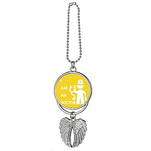 Stethoscope Doctor Body Position Silver Wing Car Pendant Decoration