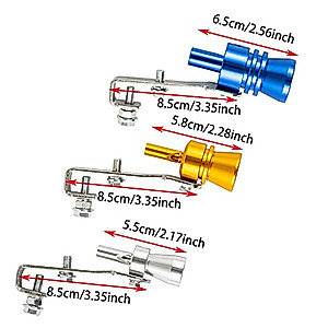 Ponpon 3Pcs Car Turbo Sound Universal Aluminum Car Turbo Whistle Muffler Pipe Whistle Car Roar Maker 3 Sizes(Random Color)