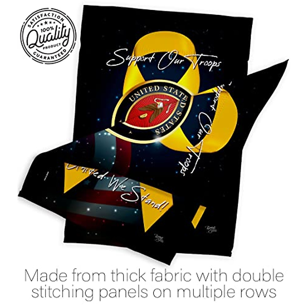 Breeze Decor Support Marine Corps Garden House Flag Kit Armed Forces USMC Semper Fi United State American Military Veteran Retire Official Decoration Banner Small Yard Gift Double-Sided, Made in USA