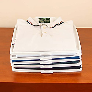 DecoBella T-Shirt Organizer for Closets, Drawers, 10 Pack Durable Stackable Shirt Folder, Anti Wrinkle Clothes Organizer, File Organizer, 10 Pcs Laundry Folding Board (WHITE)