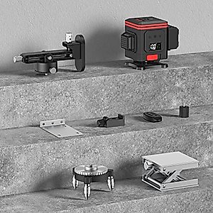 seesii 12 lines Laser Level Self Leveling 3x360° 3D 150FT Green Cross Line Laser Level with pulse mode for Construction/DIY Picture Hanging Remote Controller Rechargeable battery Magnetic Stand