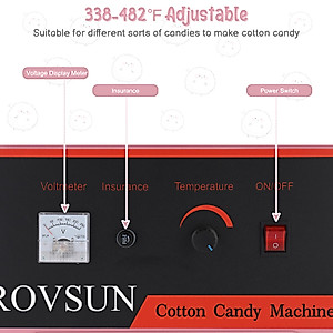 ROVSUN 21 Inch Cotton Candy Machine Commercial, Candy Floss Maker Electric Cotton Candy Maker w/Stainless Steel Bowl, Sugar Scoop and Large Storage Drawer for Home Party Carnival