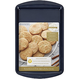 Wilton Diamond-Infused Non-Stick Navy Blue Medium Baking Sheet, 15.2 x 10.2-inch, Steel