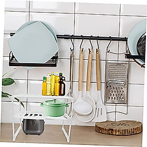 SOLUSTRE Sink Rack Water Trough Cabinet Storage Shelf White Storage Shelves Under Sink Organizer Drawer Kitchen Storage Rack Home Organizing Rack Pp, Stainless Steel White Storage Organizer
