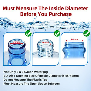 5 Gallon Water Jug cap,Silicone Reusable No Spill Top Lids Cover with Leak Proof and Air Tight design,Fits 55mm bottles-pack of (5)