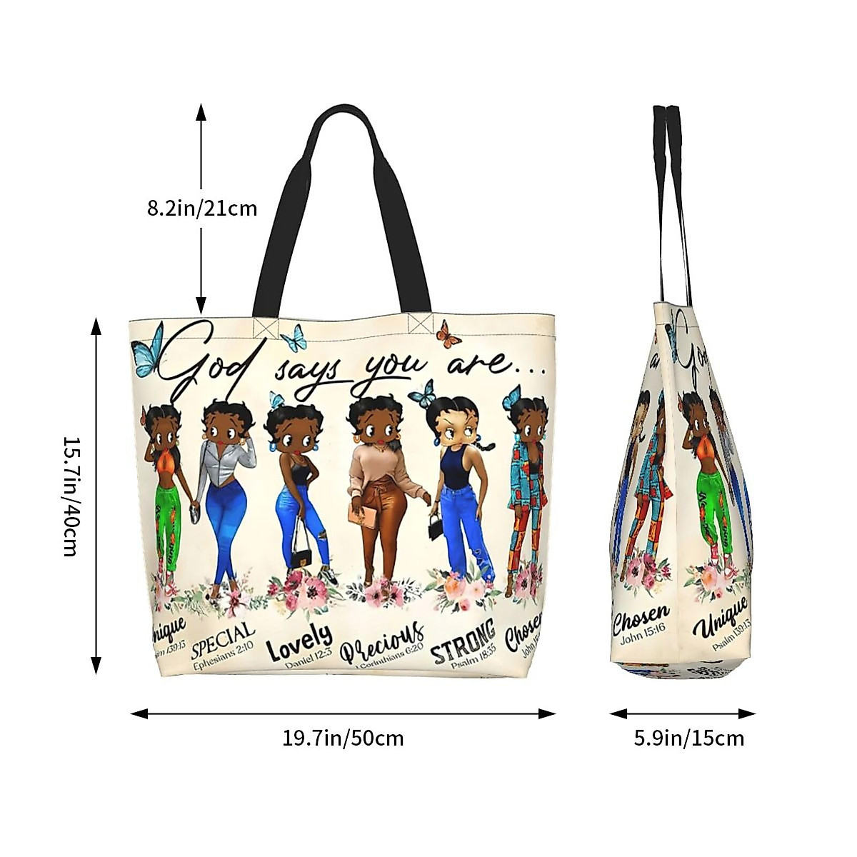 Tazlibno Tote Bag For Women African American Tote Bag Shoulder Handbag Black Queen Women Casual Shoulder Bag ，Premium Quality
