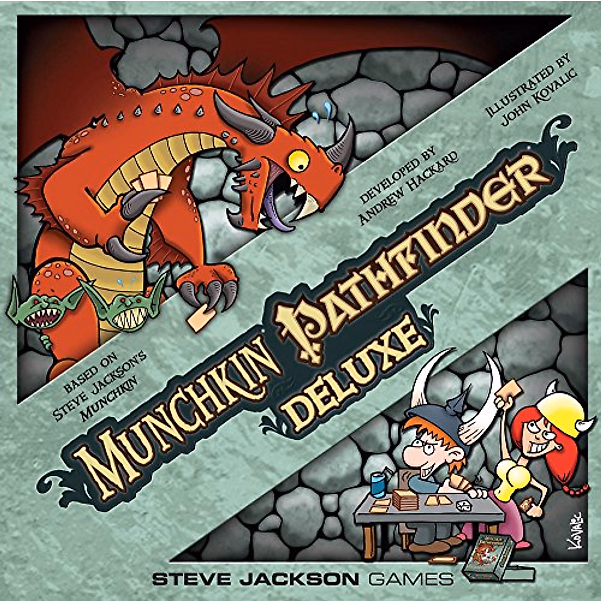 Steve Jackson Games Munchkin Pathfinder Deluxe Board Game (Base Game) | Board Game for Adults, Kids, & Family | Fantasy Adventure RPG | Ages 10+ | 3-6 Players | Avg Play Time 120 Min