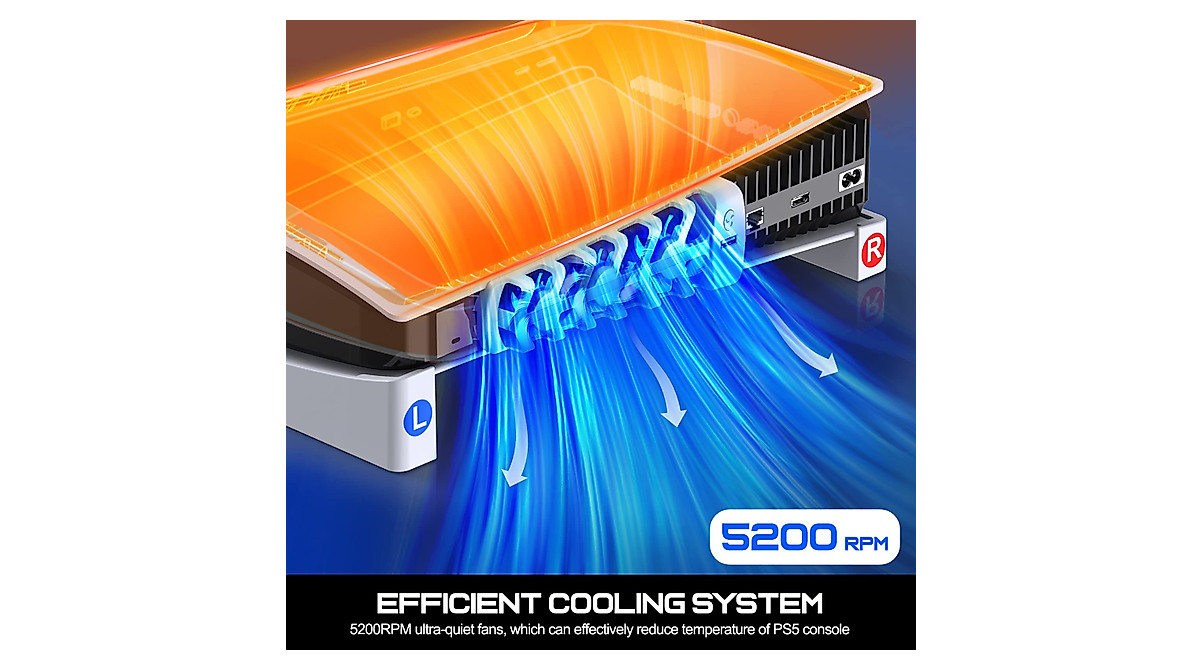 PS5 Horizontal Stand & Cooling Fans - Optimal Gaming