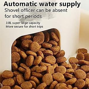 ZZK 3.8L Pet Automatic Feeder Animal Water Dispenser, Used for Cats and Dogs Drinking Water and Feeding Bowl Large-Capacity Consumables,C