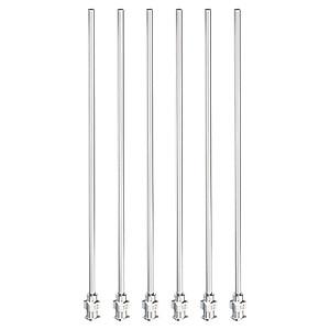 PATIKIL 12Ga x 5 Inch Stainless Steel Dispensing Needle Tips, 6Pcs Metal Glue Needle Tube Blunt Tips Luer Lock for Thick Glue Ink Lab, Silver