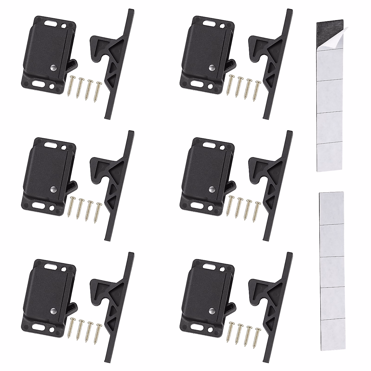 Eurizen RV Drawer Latches and Catches, Eurizen 6 Pack RV Cabinet Door Latches and Catches, 10 Pull Force Latches for Home and Cabinet Doors, Ideal for RV, Camper, Motor, Home, Trailor