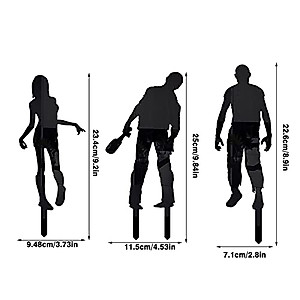 Halloween Decorations Zombie Yard Sign Stakes Silhouette Garden Stakes Outdoor Statues Decor Patio Yard Signs Halloween Yard Art Props Scary Holiday Home Garden Party Supplies