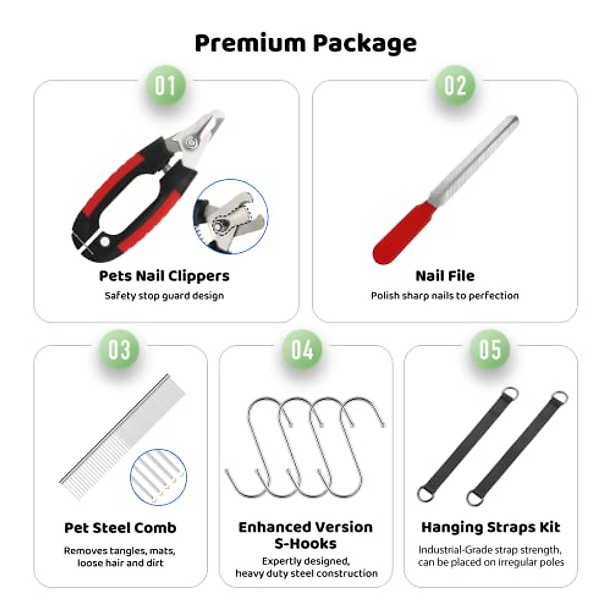 Guzekier Dog Grooming Hammock Harness for Small Dogs and Cats, Groming tabel for Dog, Dog Grooming Sling, Pet Grooming Supplies Kit with Nail Clippers/Trimmer, Nail File,