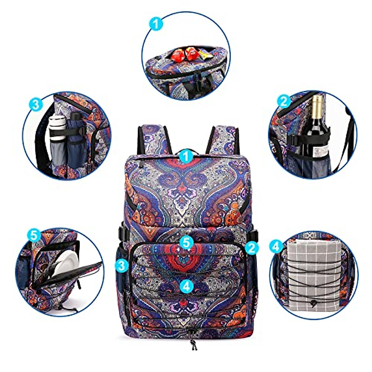 Backpack Cooler for Women, Small Soft Side Beach Back Pack Coolers for Hiking Kayaking Picnic 25 Cans Waterproof Cooler Backpack Insulated Leak-Proof Totem