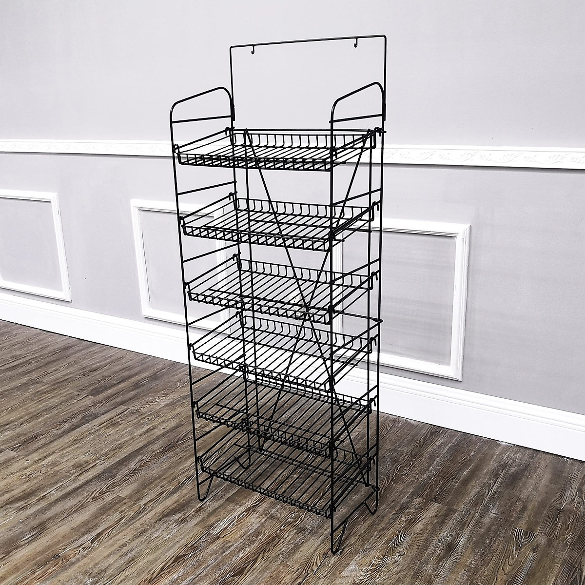 FixtureDisplays® Wire Display for Chips, Snacks, Packaged Foods Boxes Jars Cans Beverage Beer T-Shirts 18X10X50 12118-NPF