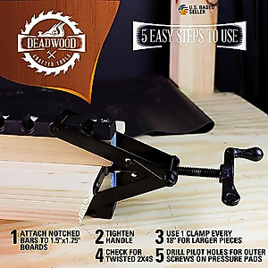 DCT 4-Way Pressure Release Clamp – Wood Panel Corner Clamping System Woodworking Bracket Set – For Stock up to 6 Inches