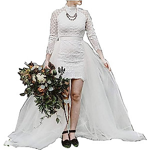 Women Wedding Maxi Tulle Skirts Detachable Train Overskirt Overlay Long Bridal Floor Length Ivory