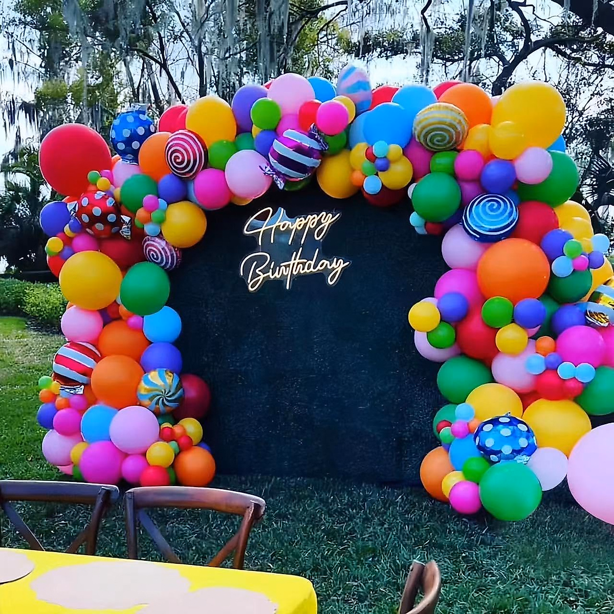 Candy Rainbow Balloon Arch Kit 137 Pcs Pastel Rainbow Balloons with Lollipops Balloon for Candy Land Sweet One Birthday Party Decoration