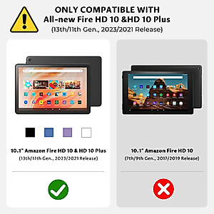 VORI Case for All-New Amazon Kindle Fire HD 10 Tablet (13th/11th Generation 2023/2021 Release) and Fire HD 10 Plus 10.1" - Slim Folding Stand Folio Cover with Auto Wake/Sleep & Hand Strap, Mandala