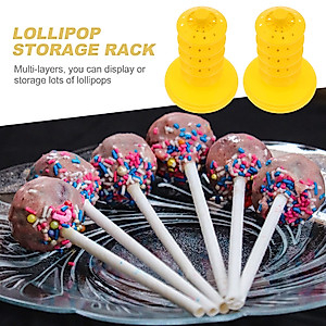 Luxshiny 1 Set 2pcs pp Material Socket Cup Lollipop Wedding Candy cart Food Cake Stand Ring Shelf Candy Cake pp Display Stand Porous Multi-Layer Bracket Adjustable Dessert Table Container