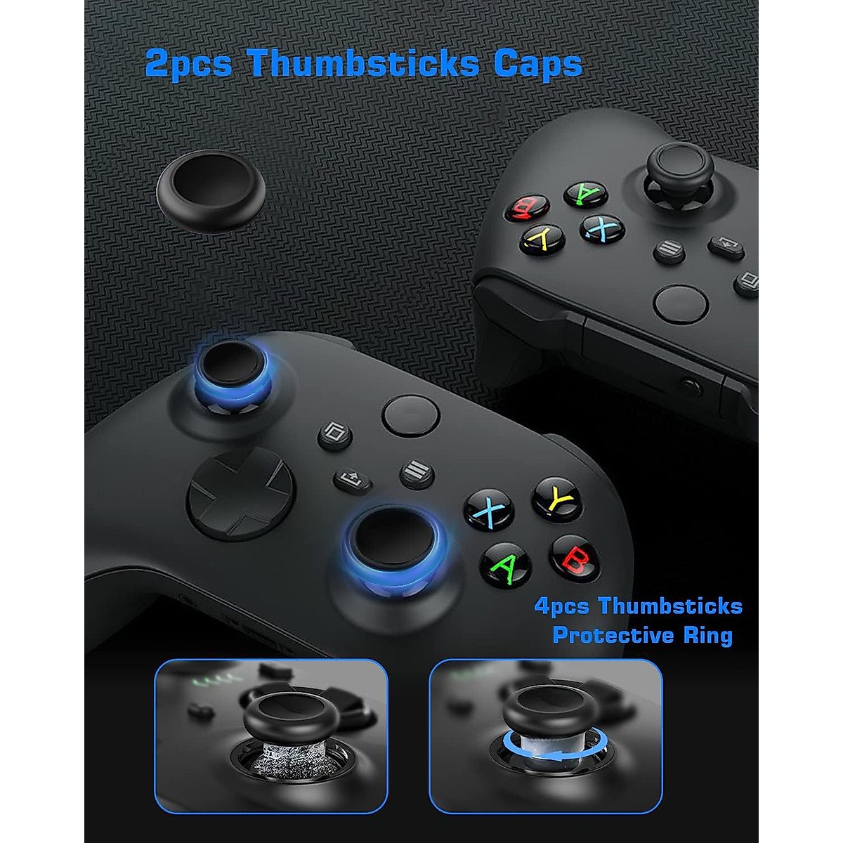 Replacement Lb Rb Bumper Button for Xbox Series X Controller,Replacement Bumper & Thumbsticks for Xbox Series X Controller,LB RB Buttons & Joysticks Replacement Parts for Xbox Series X Controller