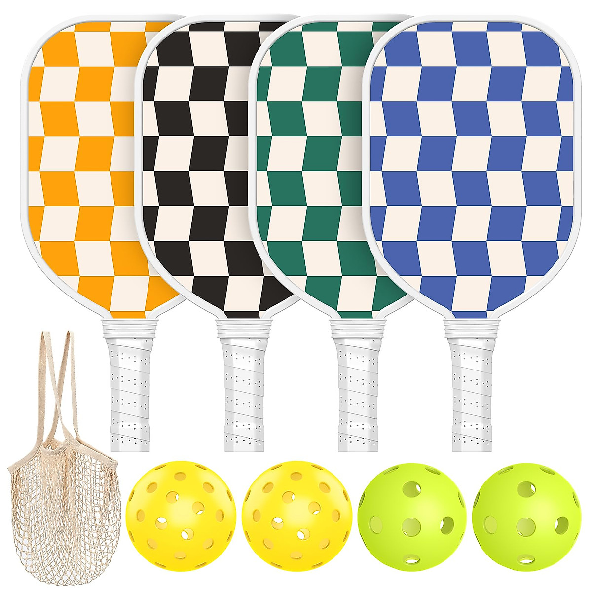 Pickleball Paddles Set USAPA Approved, Lightweight and Durable with Unique Design, USAPA Approved Pickleball Paddles Set of 4, 4 Pickleball Balls, Pickleball Bag, Pickleball Paddles